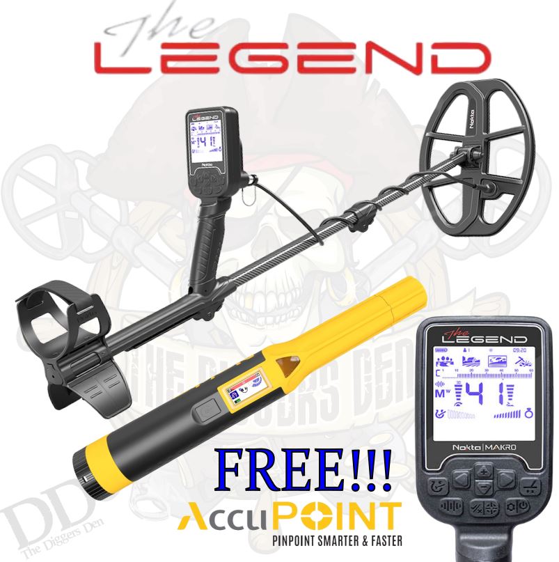 LEGEND MULTI-FREQUENCY WATERPROOF METAL DETECTOR FREE ACCUPOINT – The Diggers Den LLC